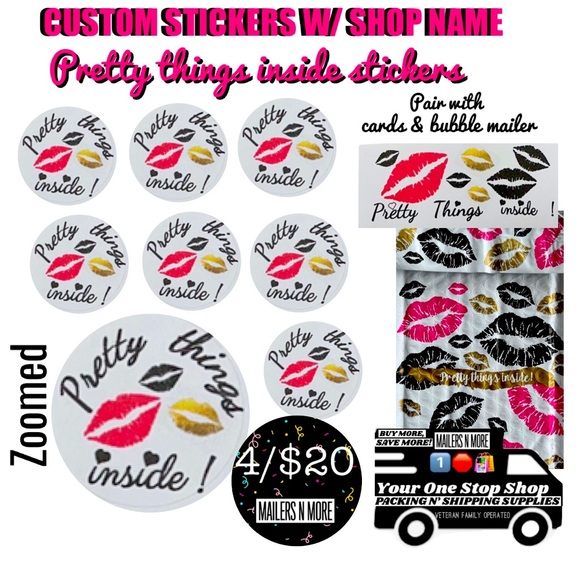 Mailers N More | Office | Custom Stickers Pretty Things Inside Stickers ...